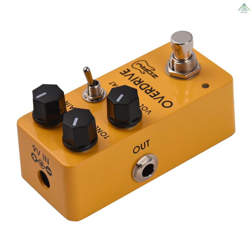 ZORY Guitar Overdrive Effects Pedal TONE/GAIN/VOL/FAT Versatile Tone Control DC 9V 6.35mm Input ...