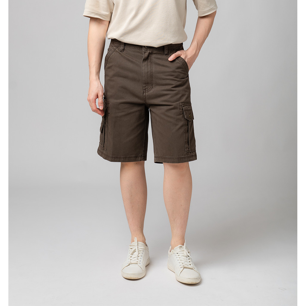 Dapper Regular Fit Brown Cargo Short Pants HP10874 | Shopee Malaysia