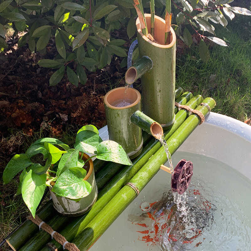 Fish Culture Filter Bamboo Tube Flowing Water Device Fish Tank Basin ...