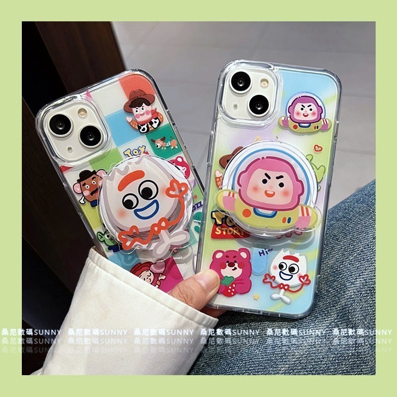 Magnetic Bracket Toy Story Phone Case Three-Eyed Monster Fork Magnetic ...