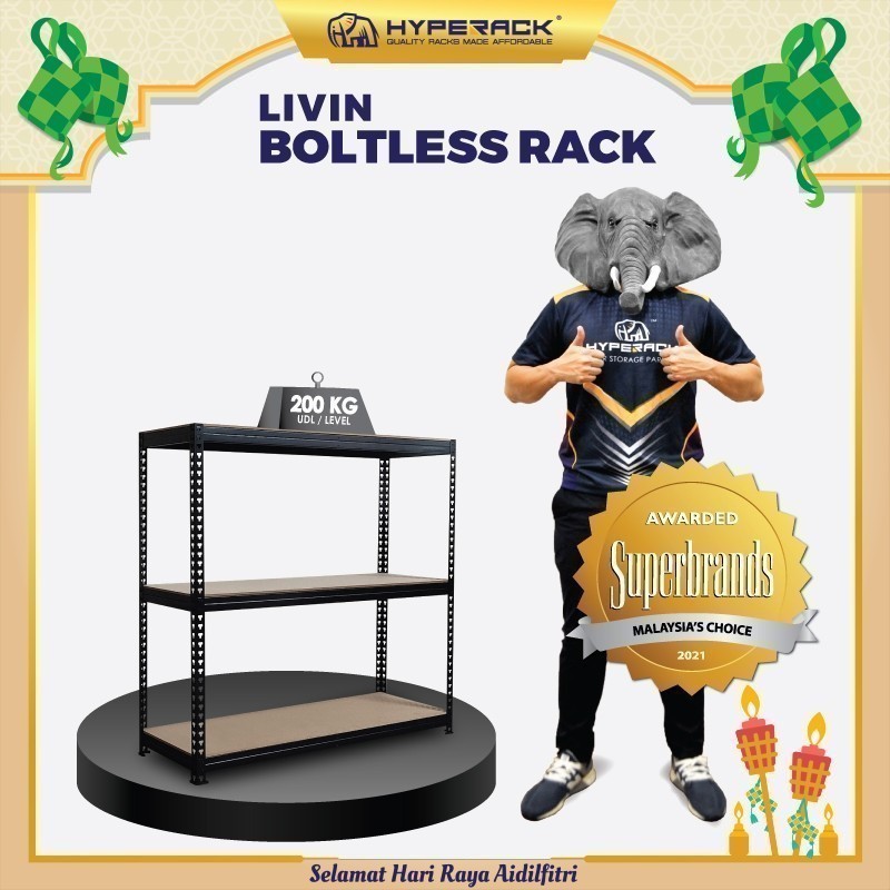 SUPERACK Livin Rack Black Boltless Rack 3 Levels Shelf Rack Storage ...