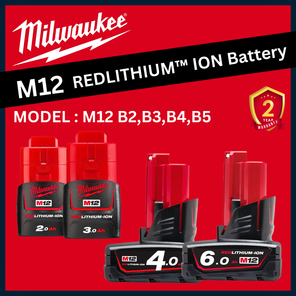 Milwaukee M12 Battery / Milwaukee Battery 12V / Red Lithium Battery ...