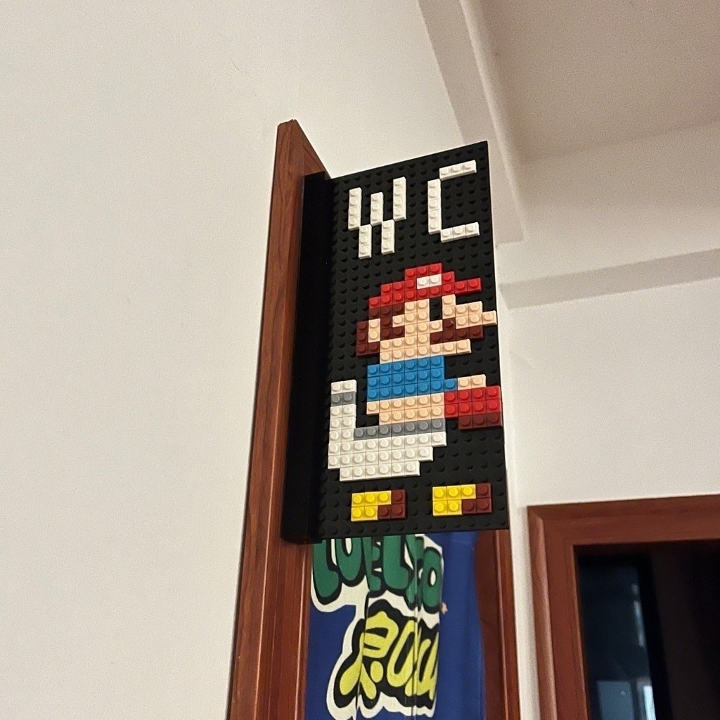 Promotion Mario Toilet Building Blocks Door Number Toilet Signboard ...