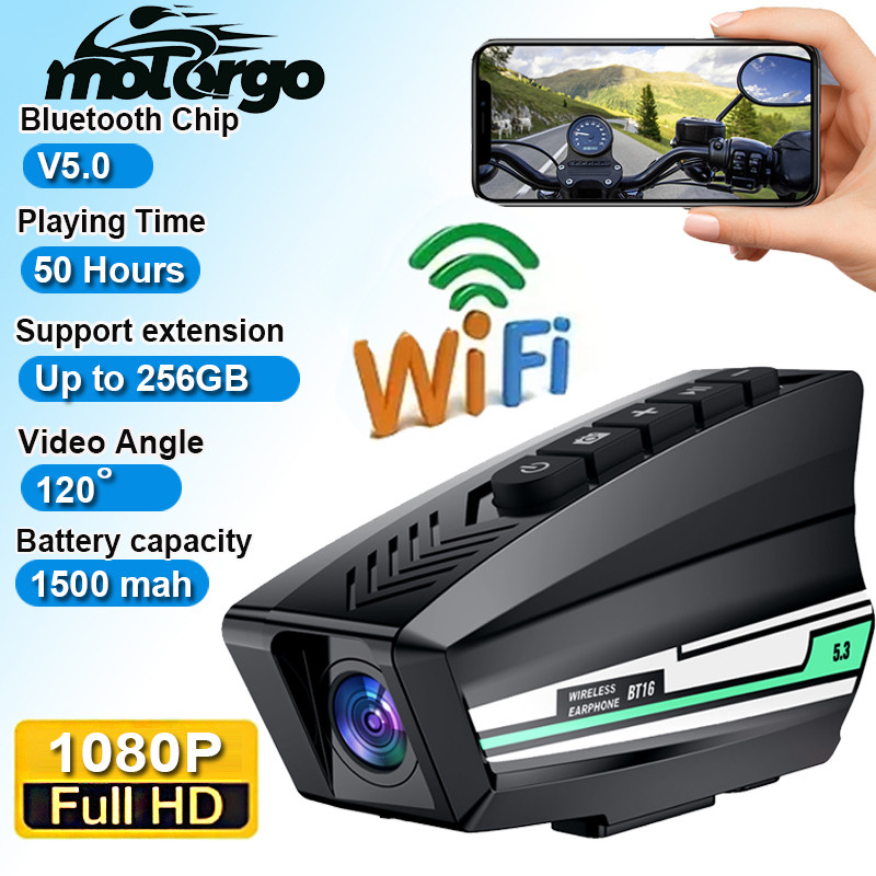 BT16 Motorcycle Helmet Dash Cam Bluetooth Headsets Handsfree ...