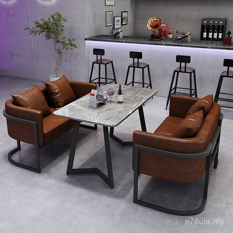 Sofa bar gaya industri retro Qingba lapang kedai teh susu tema restoran ...