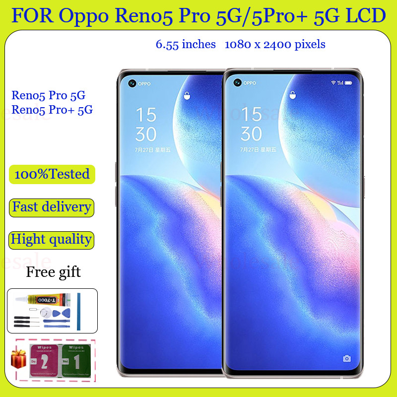Original AMOLED OPPO Reno 5 Pro 5G Reno 5 Pro Plus 5G LCD Display Touch ...