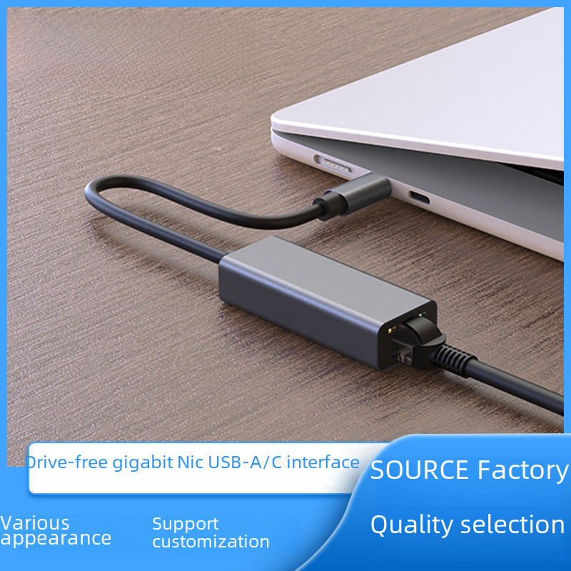 Sangat nipis kad Internet gigabit TYPE-C USB-C ke RJ45 Ethernet penukar ...