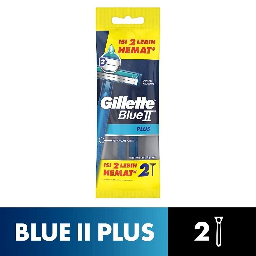GILLETTE Blue II Plus Disposable 2s Sensitive | Shopee Malaysia
