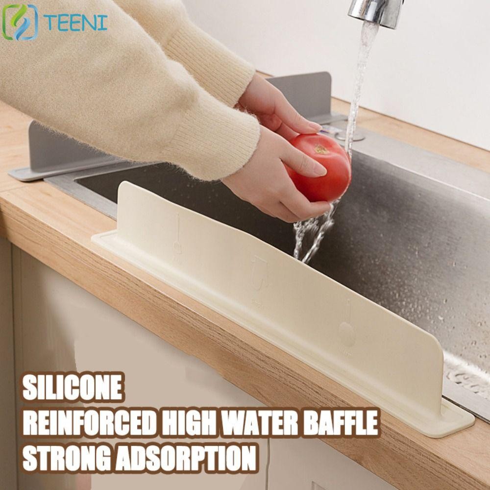 TEENI Silicone Water Baffle, Soft Suction Cup Base Sink Splash Guard ...