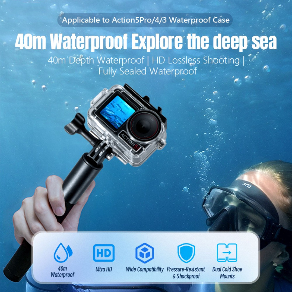 For Action 5pro waterproof case DJI Action 4 sports camera diving case ...