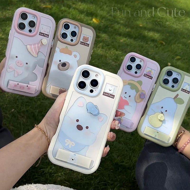 Ultra Thick Acrylic Rotating Hat Bear Soft Phone Case for Apple iP ...