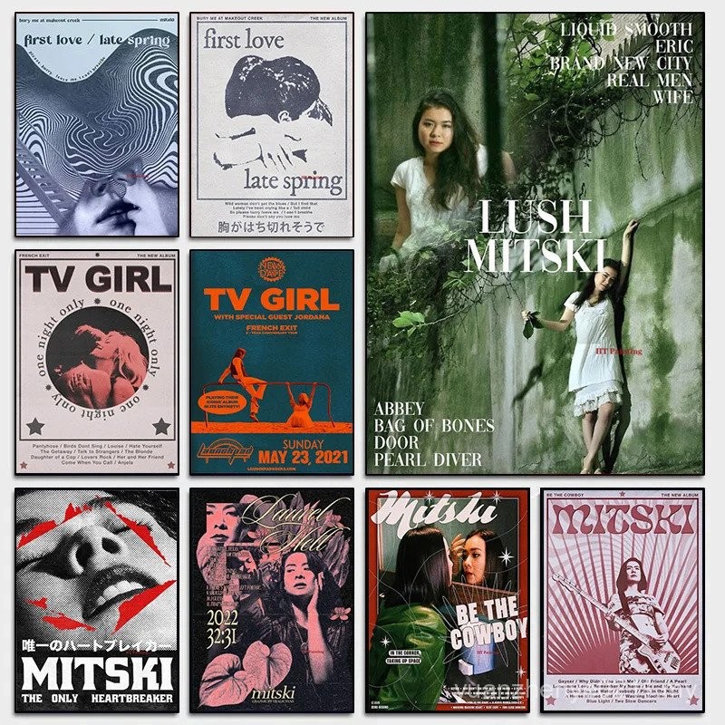 Singer Mitski First Love Tv Girl French Exit Pop Music Album Poster ...