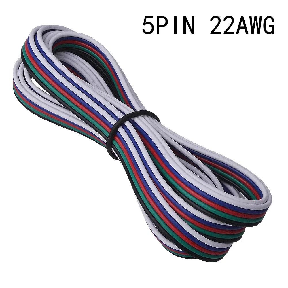 2M 2pin 3pin 4pin 5pin Electric Wires 22AWG 20AWG 18AWG WS2812B WS2813 5050 RGBW Flexible LED ...