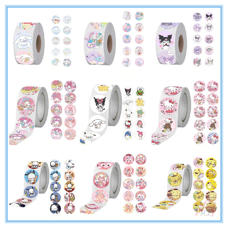 500Pcs/Roll Sweet Cartoon Characters Fans Collection . Kids Rewards ...