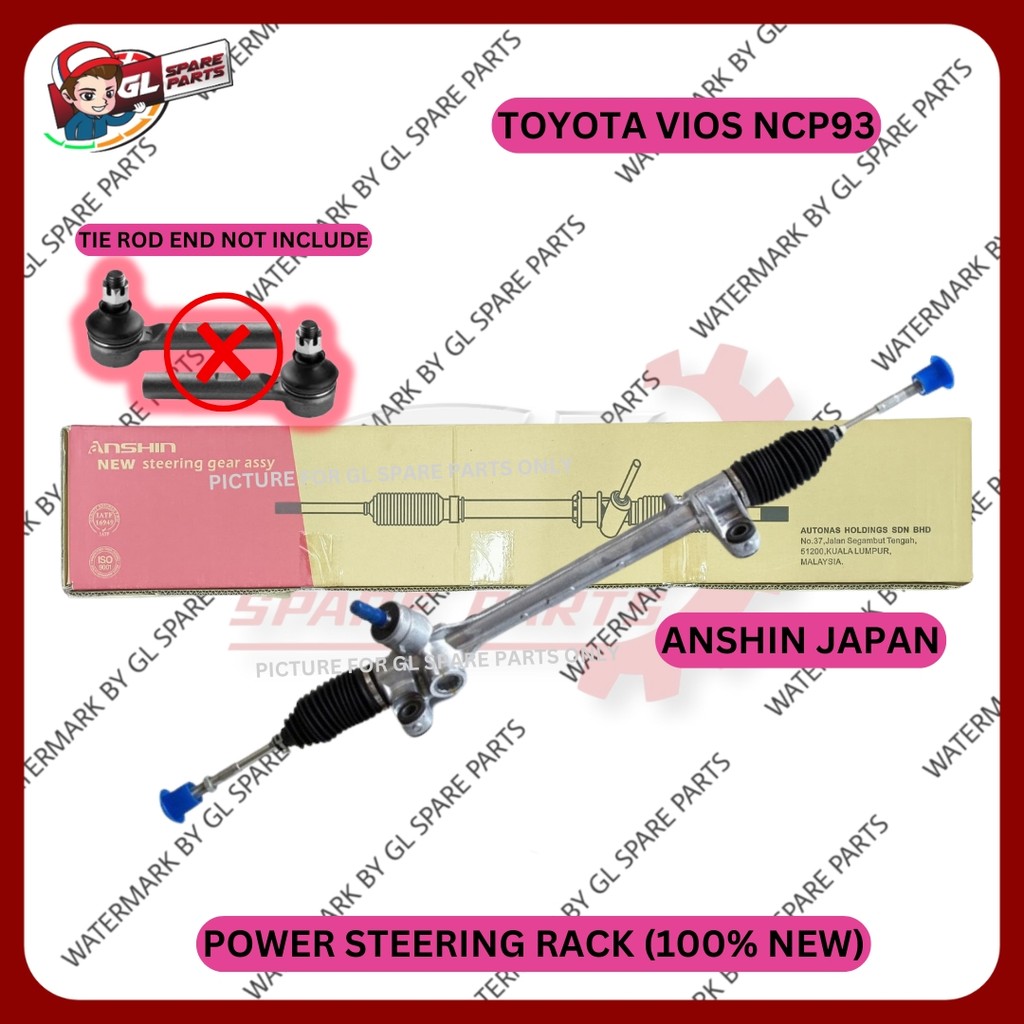 (ANSHIN JAPAN) POWER STEERING RACK TOYOTA VIOS NCP93 (NO TIE ROD END ...