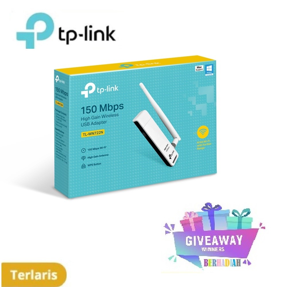 Tplink TL-WN722N USB Wireless WiFI Network Adapter High Gain 1 Antenna ...