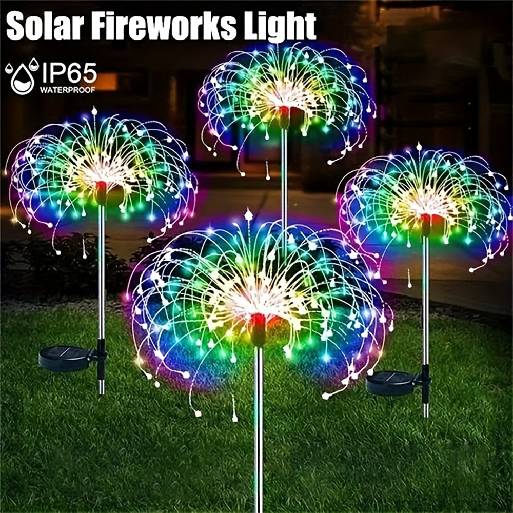 8 Mode Solar Powered Led fireworks Lamp stage light home/christmas ...