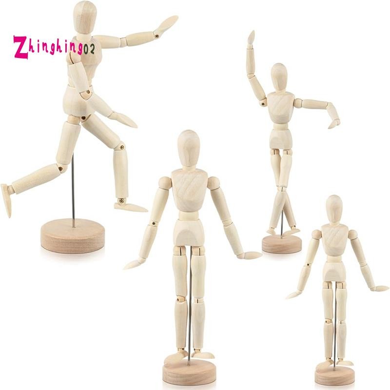 4 Pcs Posable Wooden Mannequin Figure Wood Human Model Drawing Figure ...