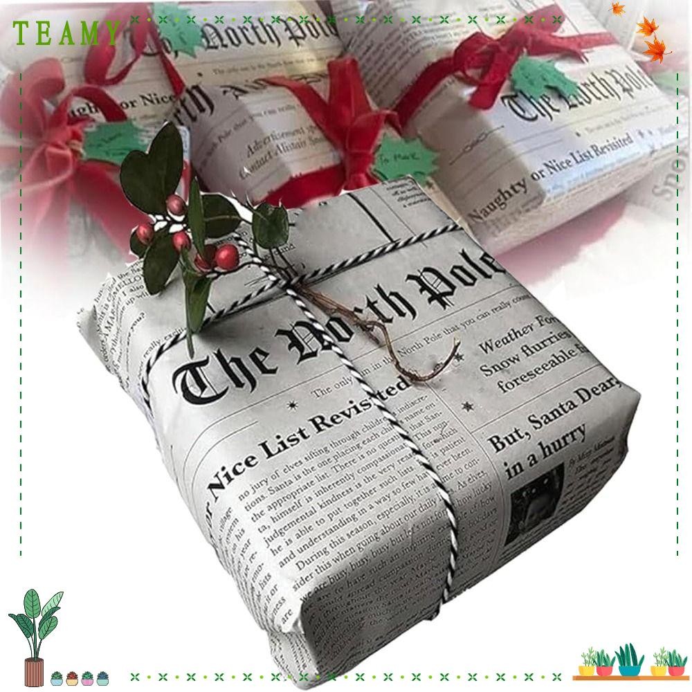 TEAMY Newspaper Gift Box Wrapping Paper, Vintage Wrapping Paper Crafts ...
