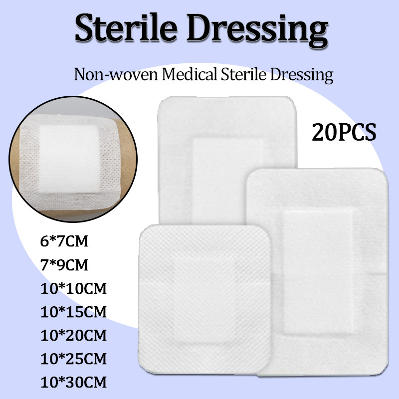 20PCS Breathable Non-woven Wound Dressing Patch Self-Adhesive Wound ...