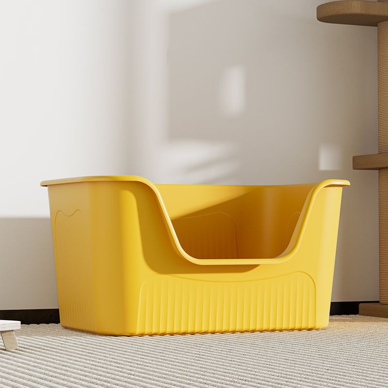 Cat Litter Box Oversized Fully Open Semi-Enclosed Toilet Splash-Proof ...