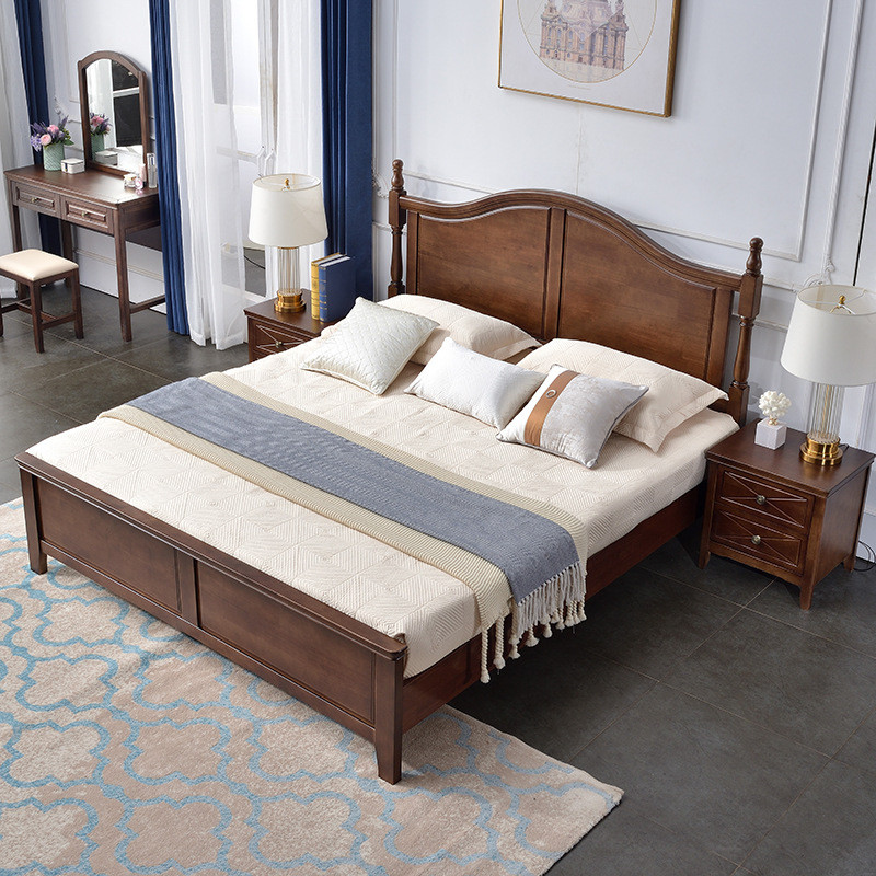 Katil kayu pepejal Amerika 1.5m/1.8 meter katil bilik tidur utama ...