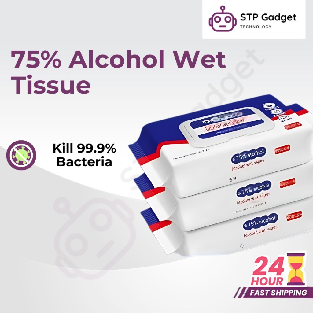 [Alcohol Wet Wipes] 80pcs/10pcs l 75% Alcohol Wipes Sanitize Wet Tissue ...