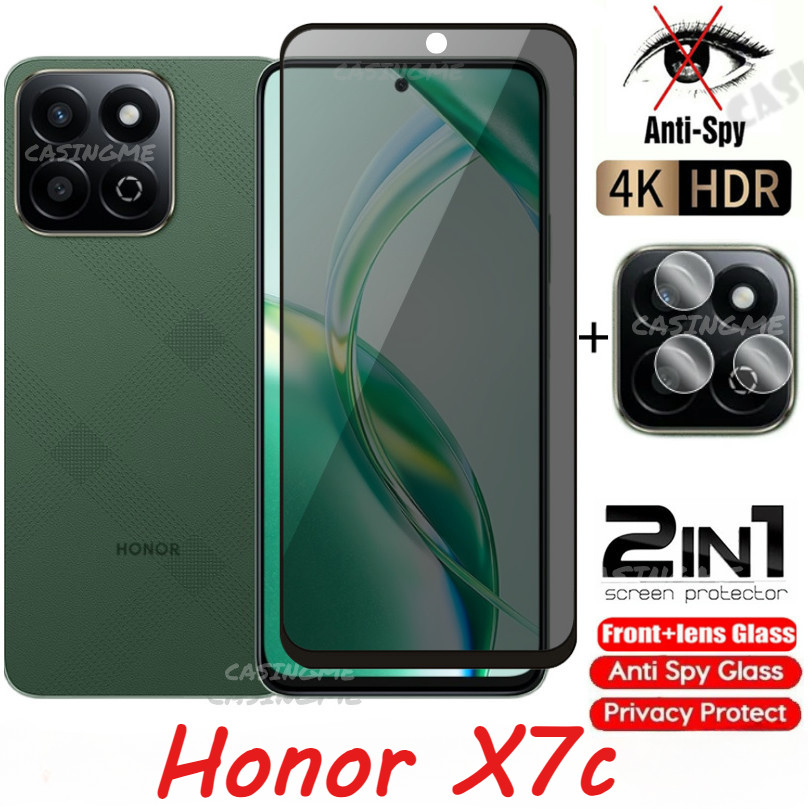 Honor X7c Private Tempered Glass Anti-Spy Full Cover Screen Protector Anti Peek Privacy Film For ...