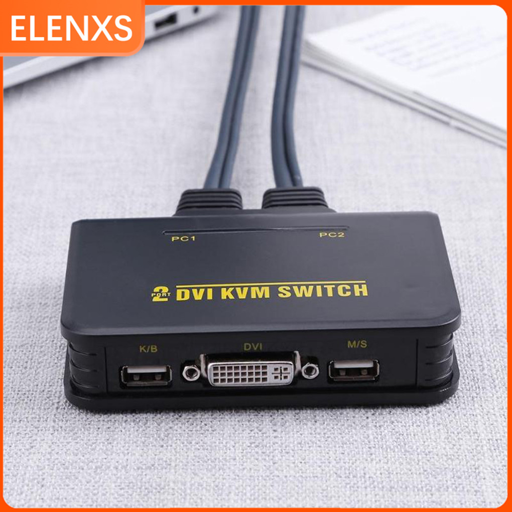 2 Port USB2.0 DVI KVM Switcher 2 HD Switch Audio in Video 1 KVM Cable ...