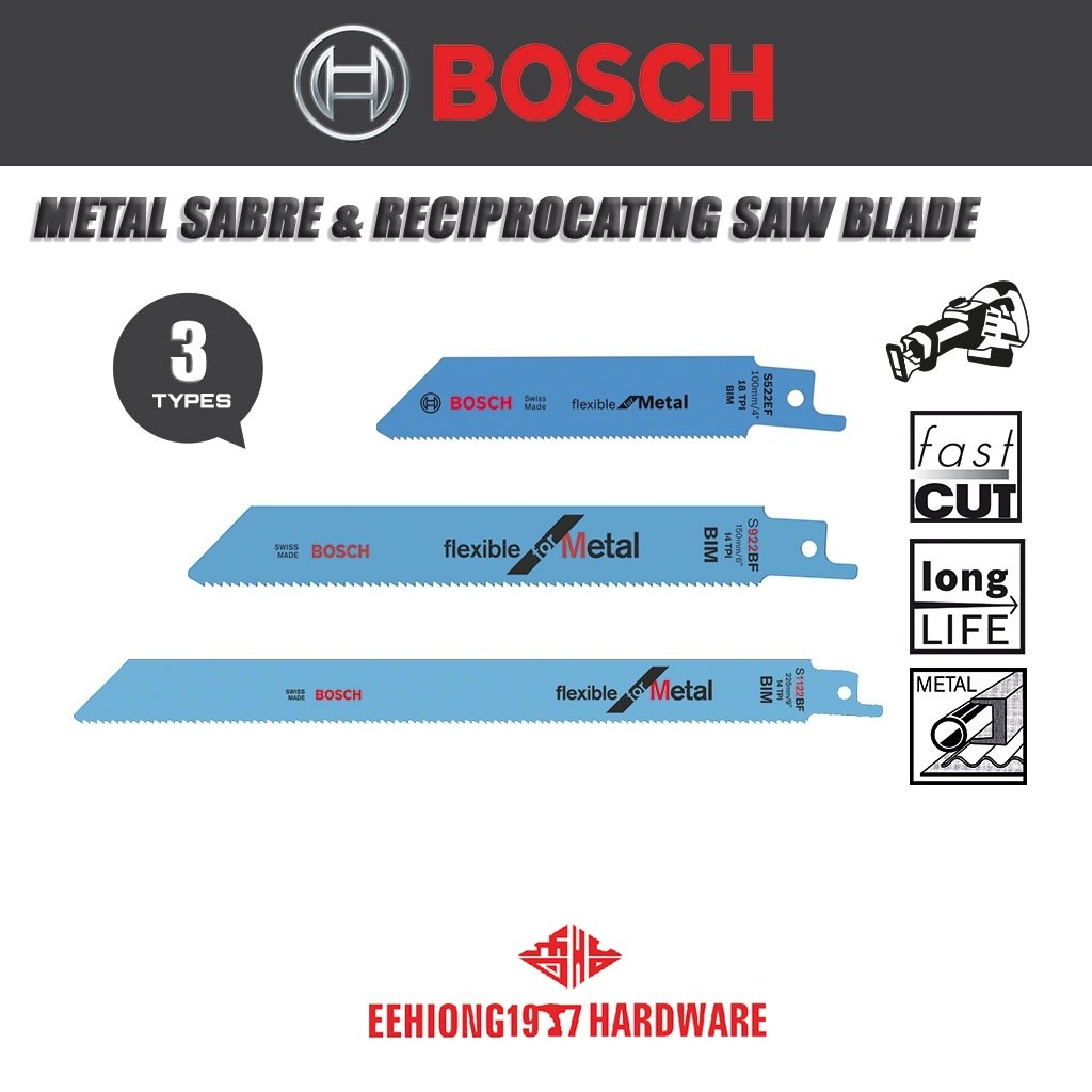 BOSCH S1122BF S922BF S522EF Metal Sabre & Reciprocating Saw Blade Spare ...
