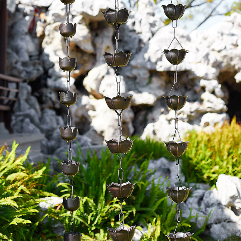 AL-alloy outdoor rain chain Japanese style eaves drainage chain villa ...