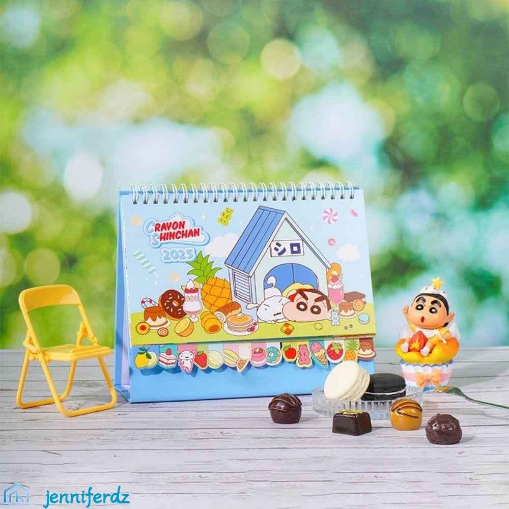 JENNIFERDZ Crayon Shin-chan Calendar, Cute Unique Cartoon Desk Calendar ...