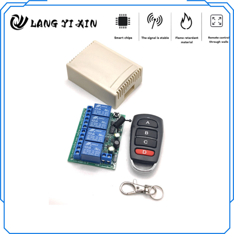 AC85-256 4-Way Fiberglass Wireless Control Switch 433mhz Relay Switch ...