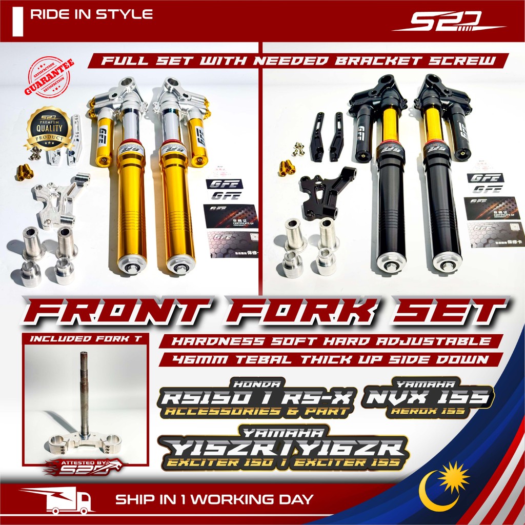 Front Fork Set GFE Racing RS150 RSX Y15 Y16 NVX Included Fork T 46MM ...