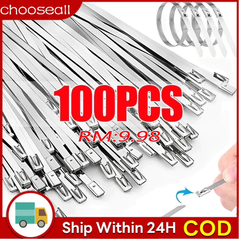 Metal cable ties 100PCS Zip Ties Stainless Steel Multifunctional ...