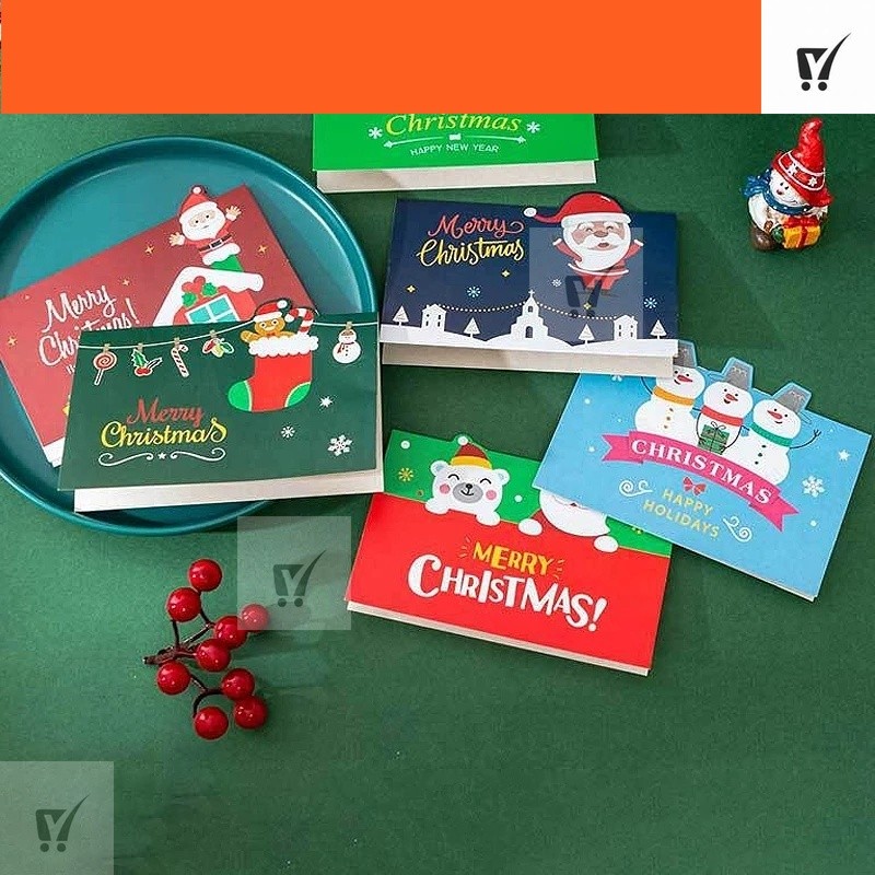 MCT Cute Cartoon Christmas Painted Wish Blessing Card/ DIY Handmade ...