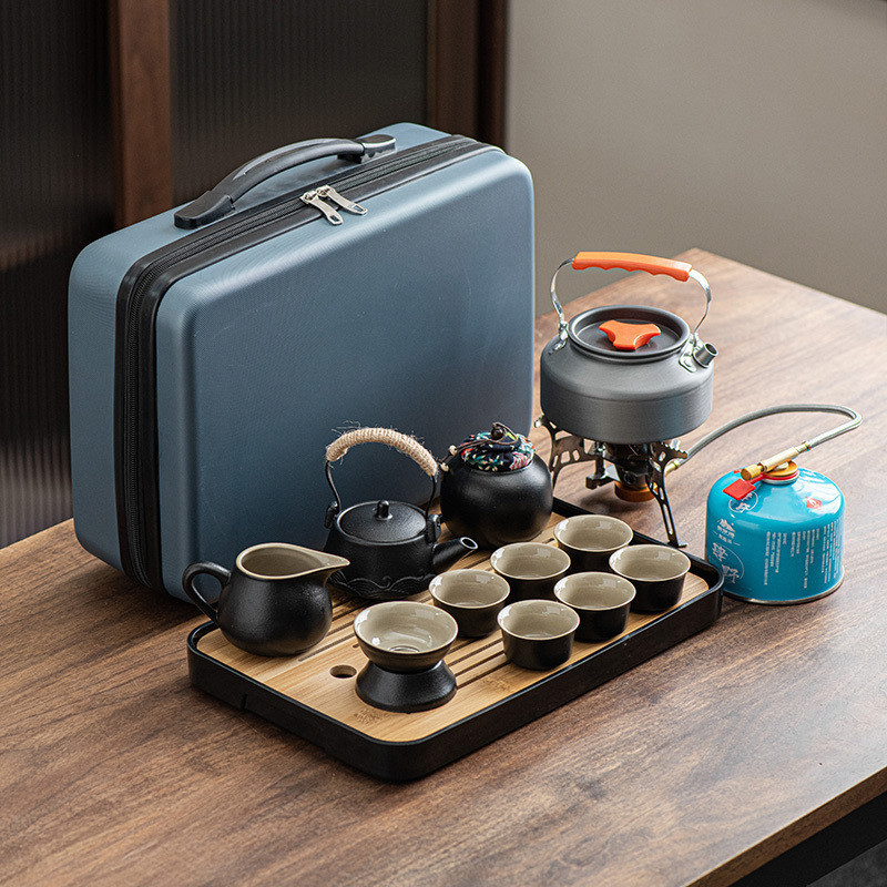 Outdoor Tea-Boiling Stove Portable Travel Tea Set Suit with Boiling ...
