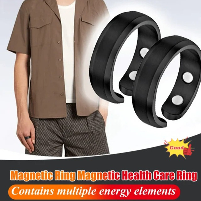 【12h Shipping】Men's Rose Gold Split Ring Magnet Magnetic Health Ring ...