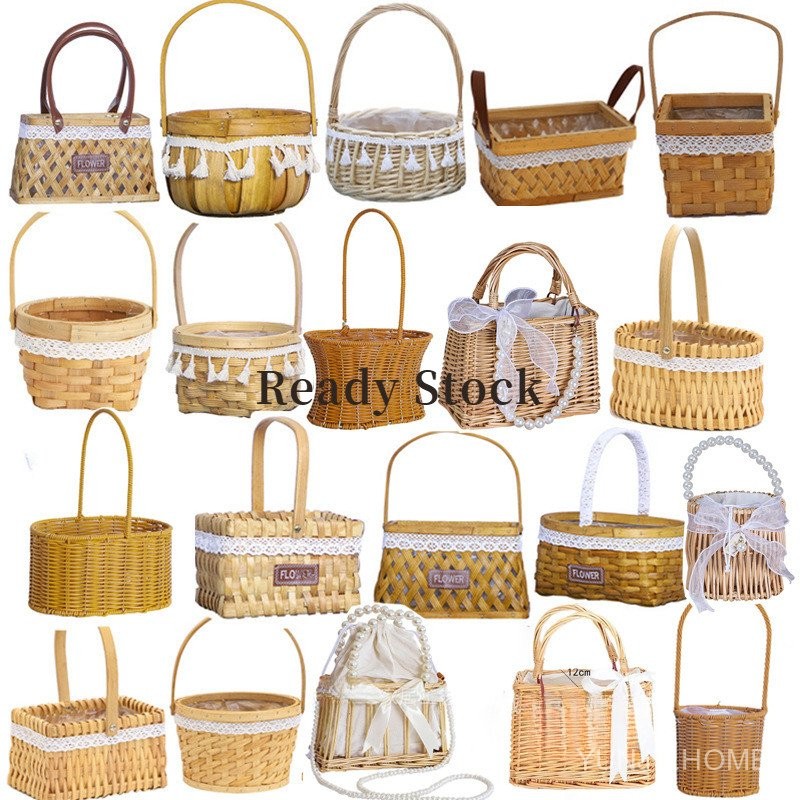 Ready Stock storage box organizer Handmade Rattan Storage Basket Wicker ...