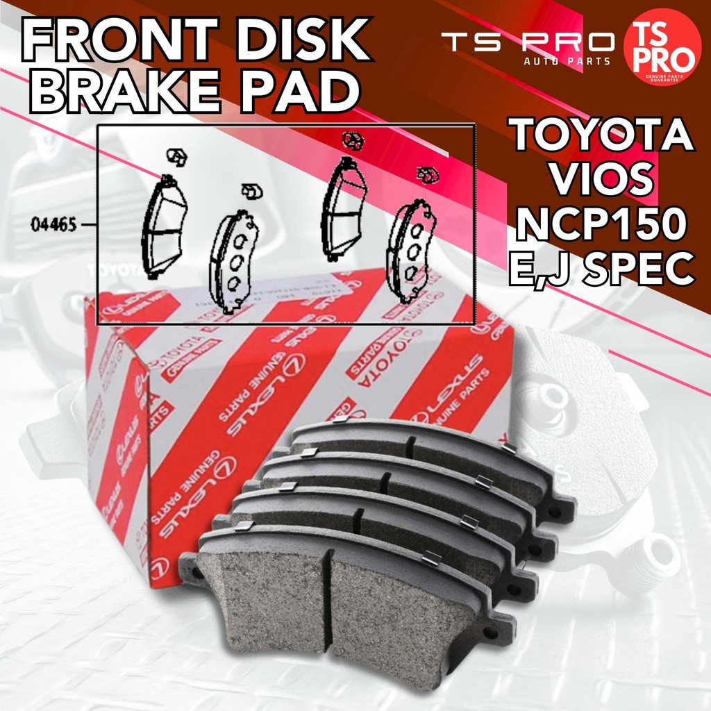 Toyota Vios NCP150 E,J spec Genuine Front Disk Brake Pad Disc Brek ...