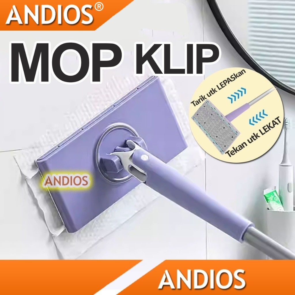 ANDIOS Mop Klip Tisu Basah Pakai Buang Kelip Magik Wet Tissue Lekat ...