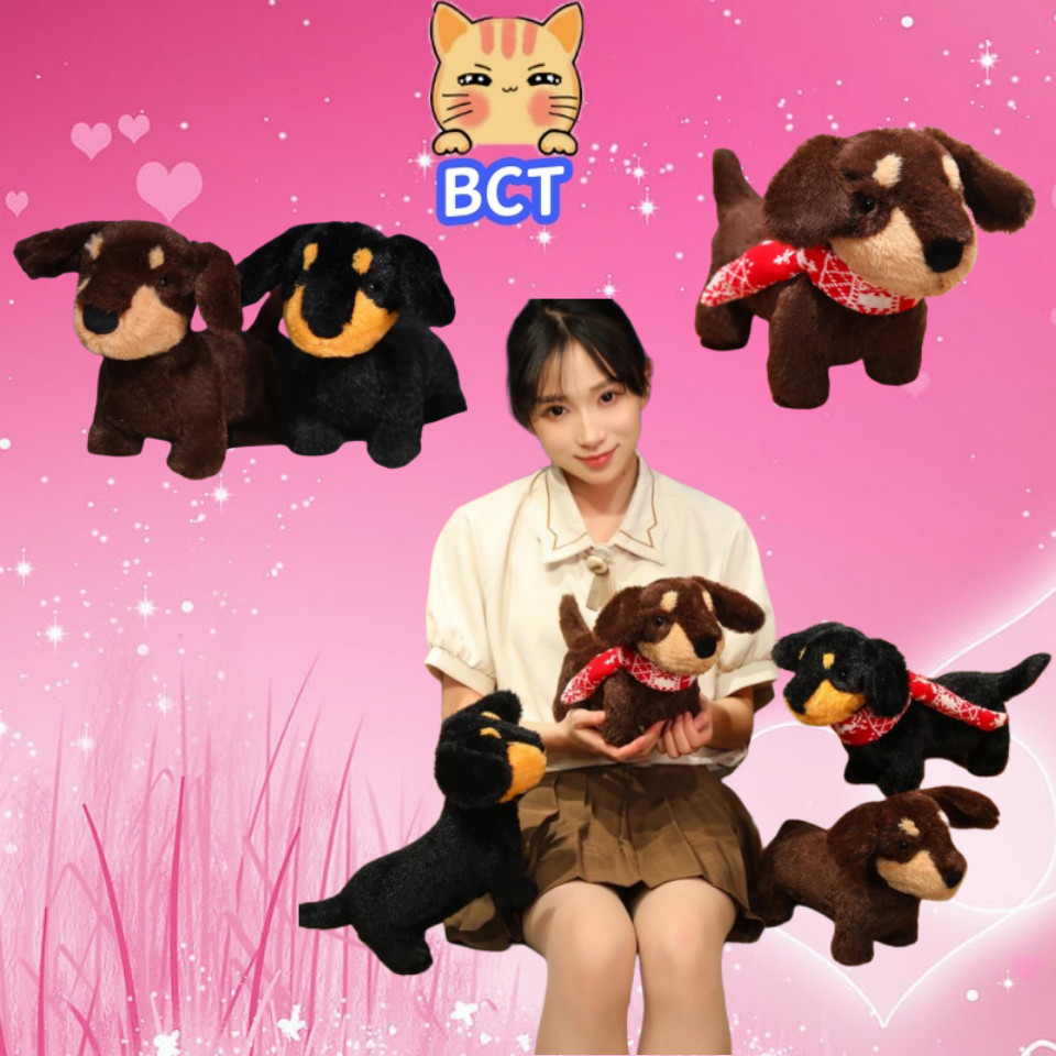 BCT Kawaii Dachshund Plush Toy Cute Puppy Doll Soft Stuffed Animal ...