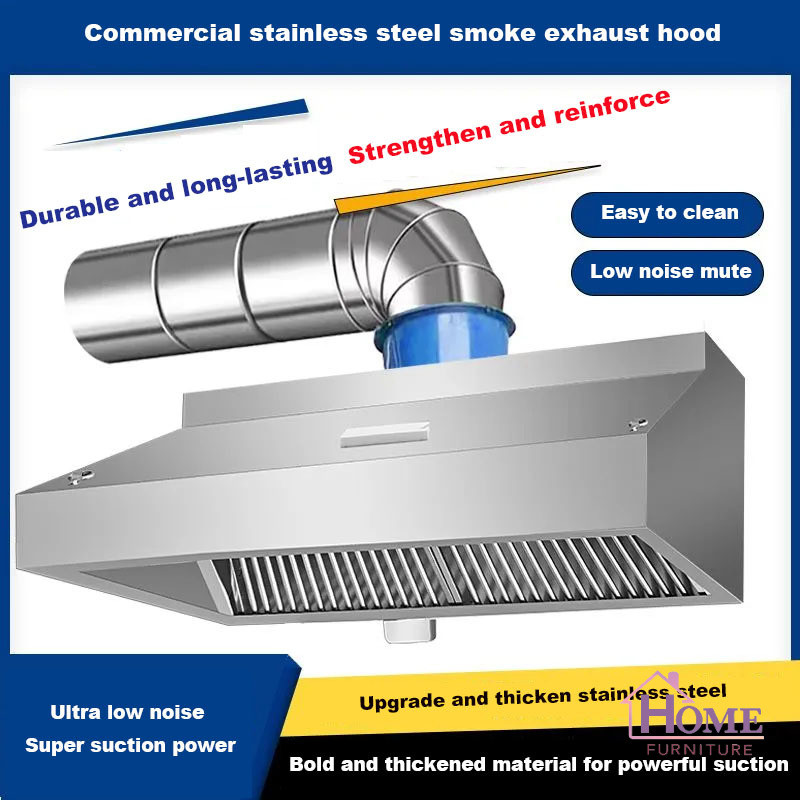 🍁Ready Stock🍁304 Exhaust Hood Commercial Stainless steel range hood ...