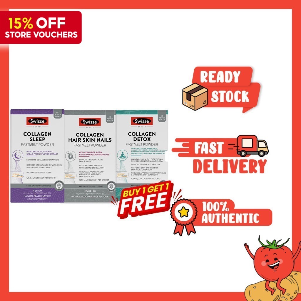 (Sale! Buy 1 Free 1) Swisse Beauty Fastmelt Powder Collagen | Hair Skin ...