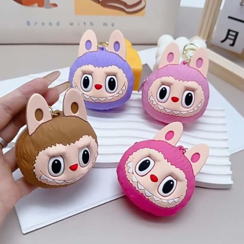 Cartoon waterproof labubu labubu coin purse keychain girl cute bag ...