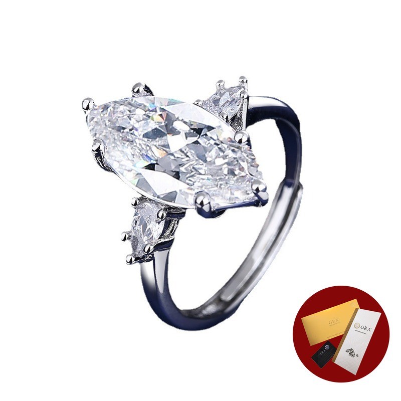 (With Gra Certificate) Luxury Pear-Shaped Diamond Ring Elegant Big ...