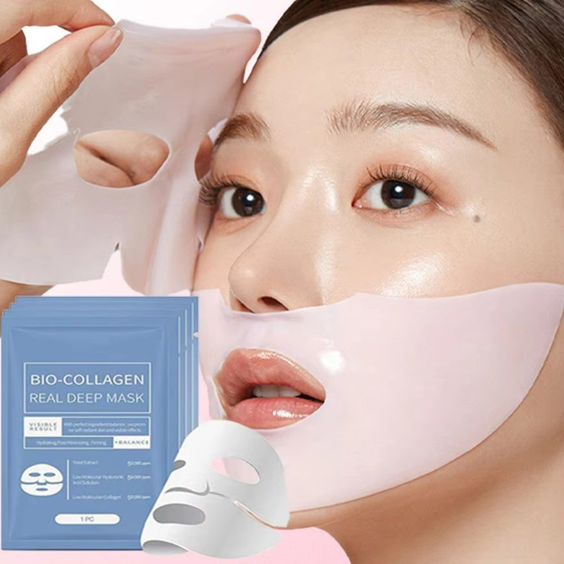 Split Disposable Collagen Face Mask - Deep Moisturizing Hydrating ...