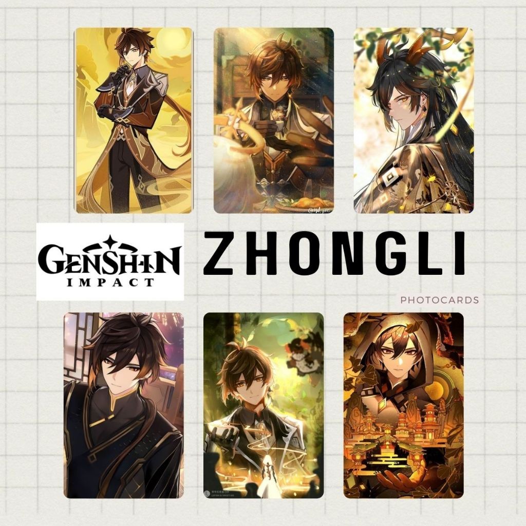 Glossy Card ️ Photocard Genshin Impact ZHONGLI - Manhwa Card - Scratch ...