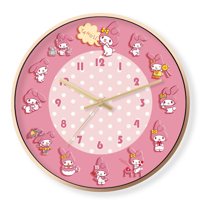 20CM Kawaii Anime Sanrio My Melody Wall Clock Cartoon Child Bedroom ...