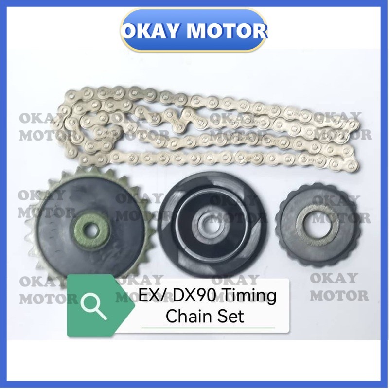 Timing Chain Set small big roller oil pump Demak EX90 / DX90 gear getah ...
